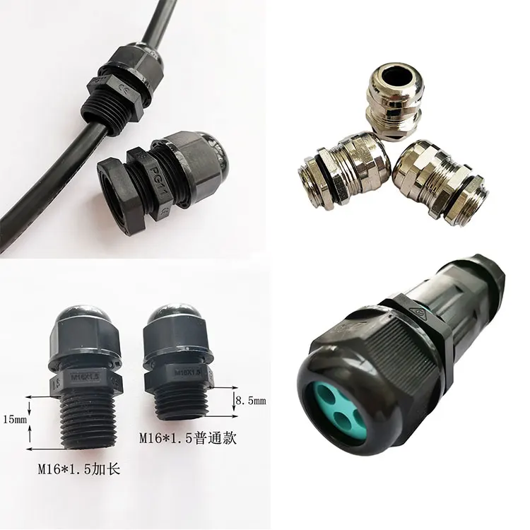 PG9 Lengthened Thread Waterproof Cable Gland IP68 Glen Head Plastic ...