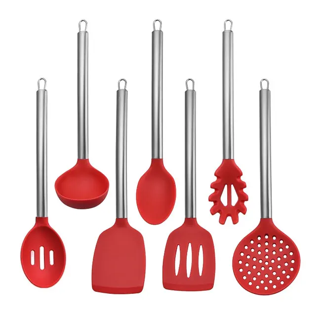 Household Cooking Set Non-stick Silicone Kitchen Utensils Cooking Spoon ...