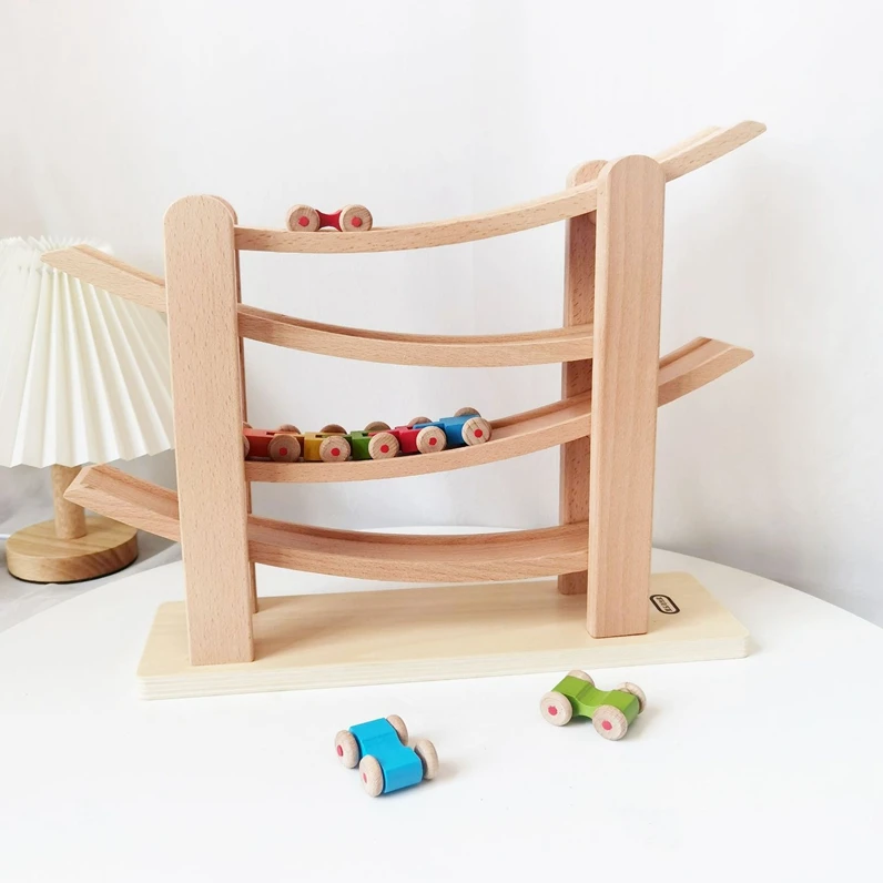 Educational Wooden Mini Race Car Track Toy For Kids Classic Car Race ...