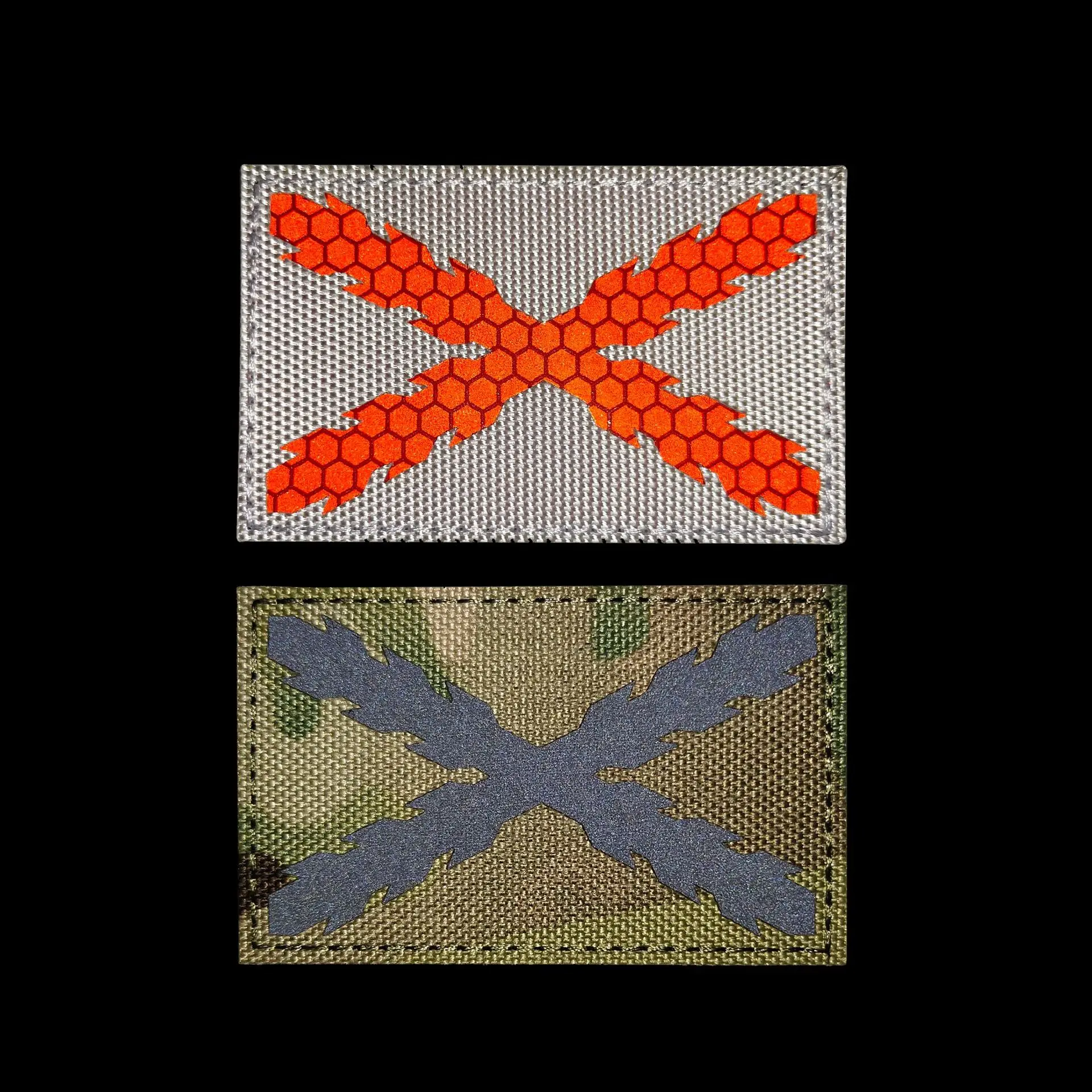 Spain Reflective And Luminous Burgundian Cross Flag Tactical Patches ...