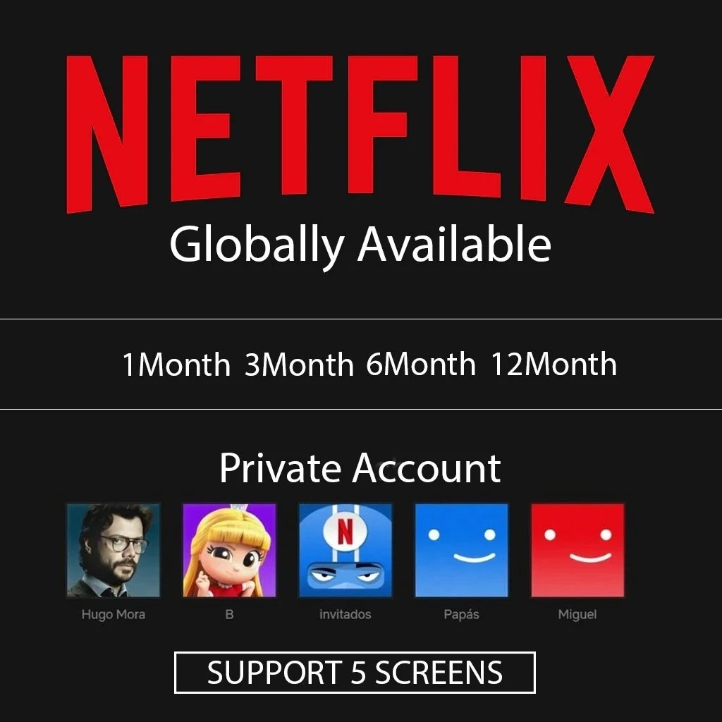 Global Works Netflix Account 1 Year Premium Subscription Netflix Cuenta ...