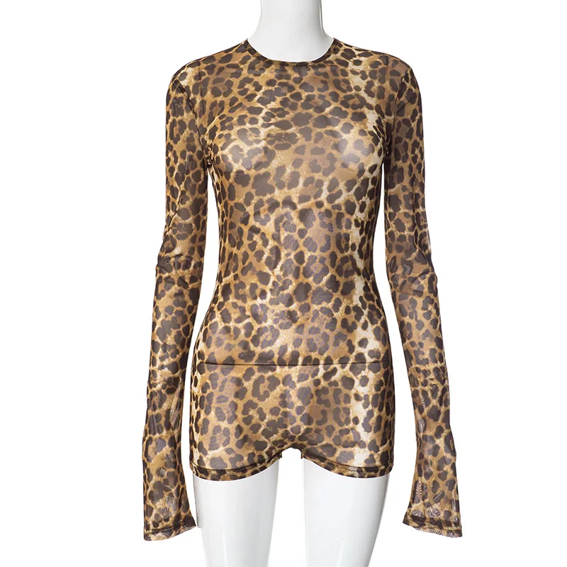 Alibaba.com: FS16015D Leopard Print Skinny Backless Jumpsuits, Sexy ...