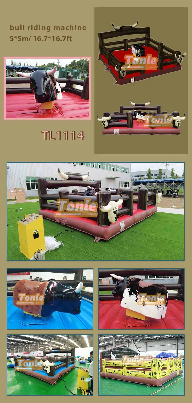 Adults Outdoor Inflatable Mechanical Bull Ride Machine Games for Sale ...