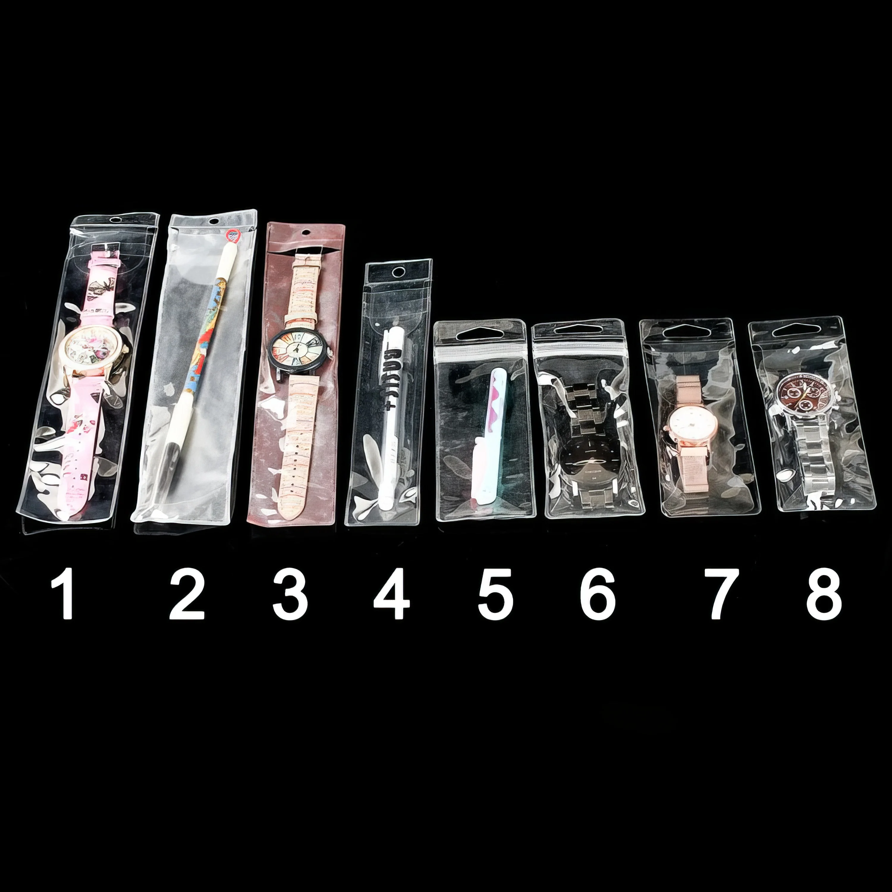 Pvc Watch Wact Strap Transparent Clear Pvc Storage Ziplock Zip Lock ...