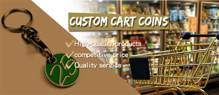 Factory Custom Logo Personalized Design Metal Gifts Shopping Cart Token ...