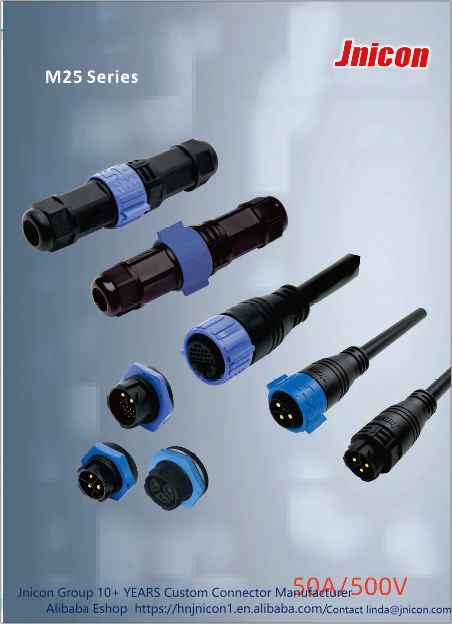 Jnicon Group M25 Electrical Connectors 3+9 Pin LED Fast Plug Combined ...