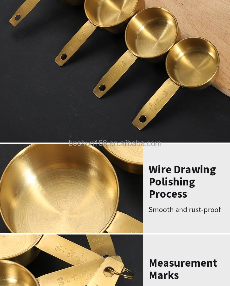 Factory Custom Gold Measuring Spoons Stainless Steel Short Handle 10ml ...