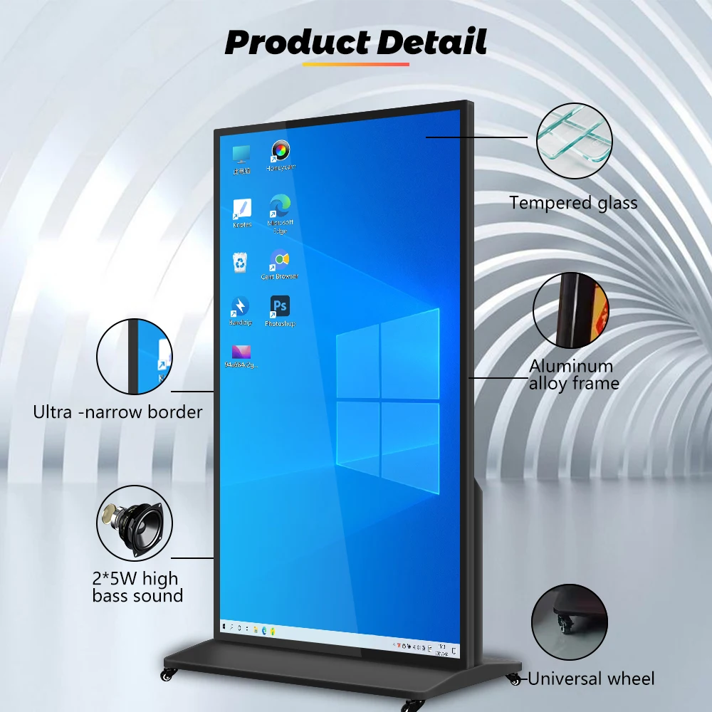 Big Size Indoor 75 Inch LCD Digital Signage Touch Screen Advertising ...