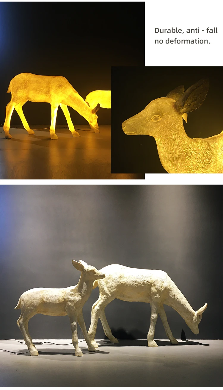 Life Size Christmas Decor Figurine Sculpture Xmas Reindeer Statue ...