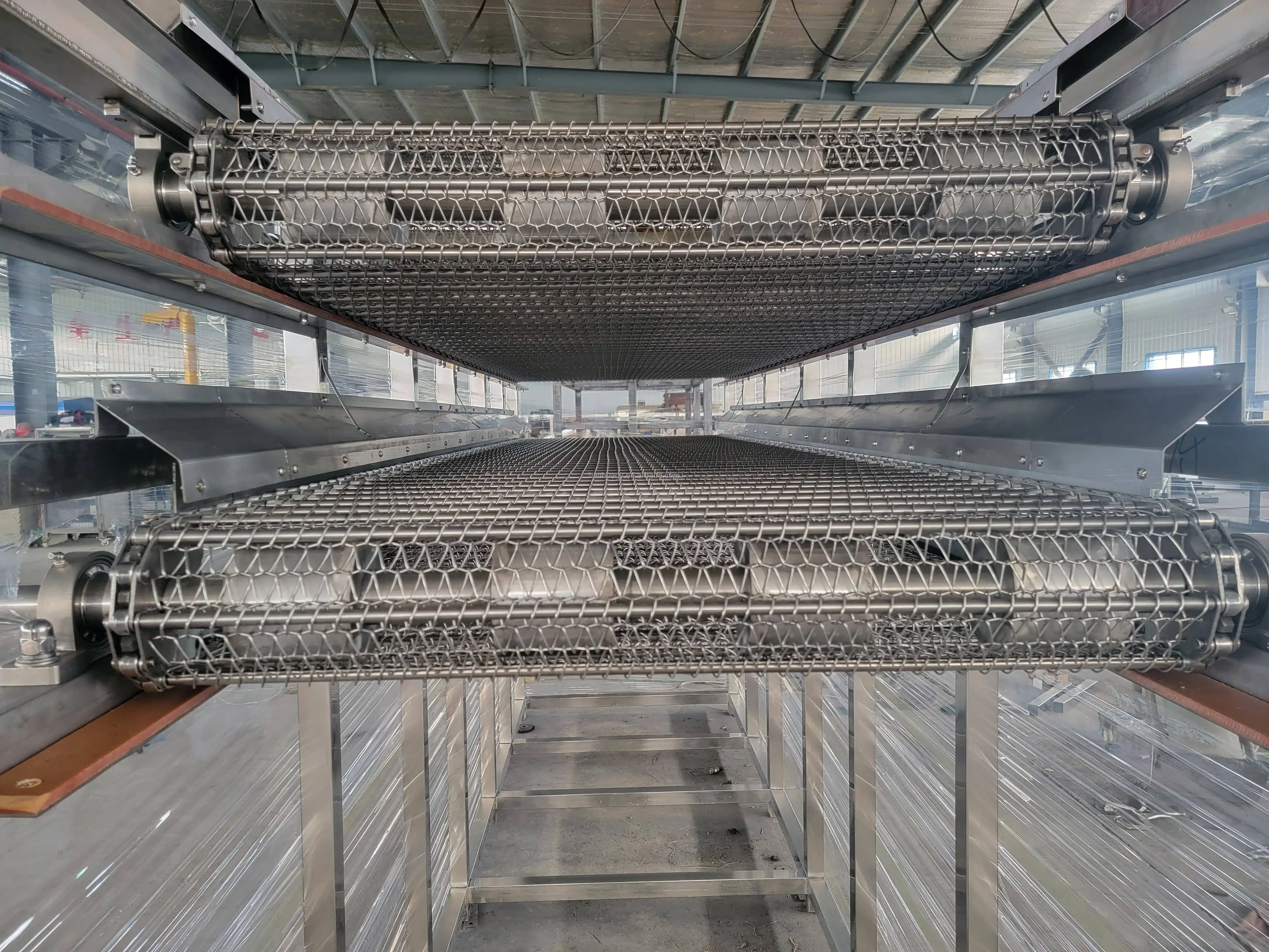 Adjustable Speed Cooling Conveyor Belt for Bakeries 304 Stainless Steel ...