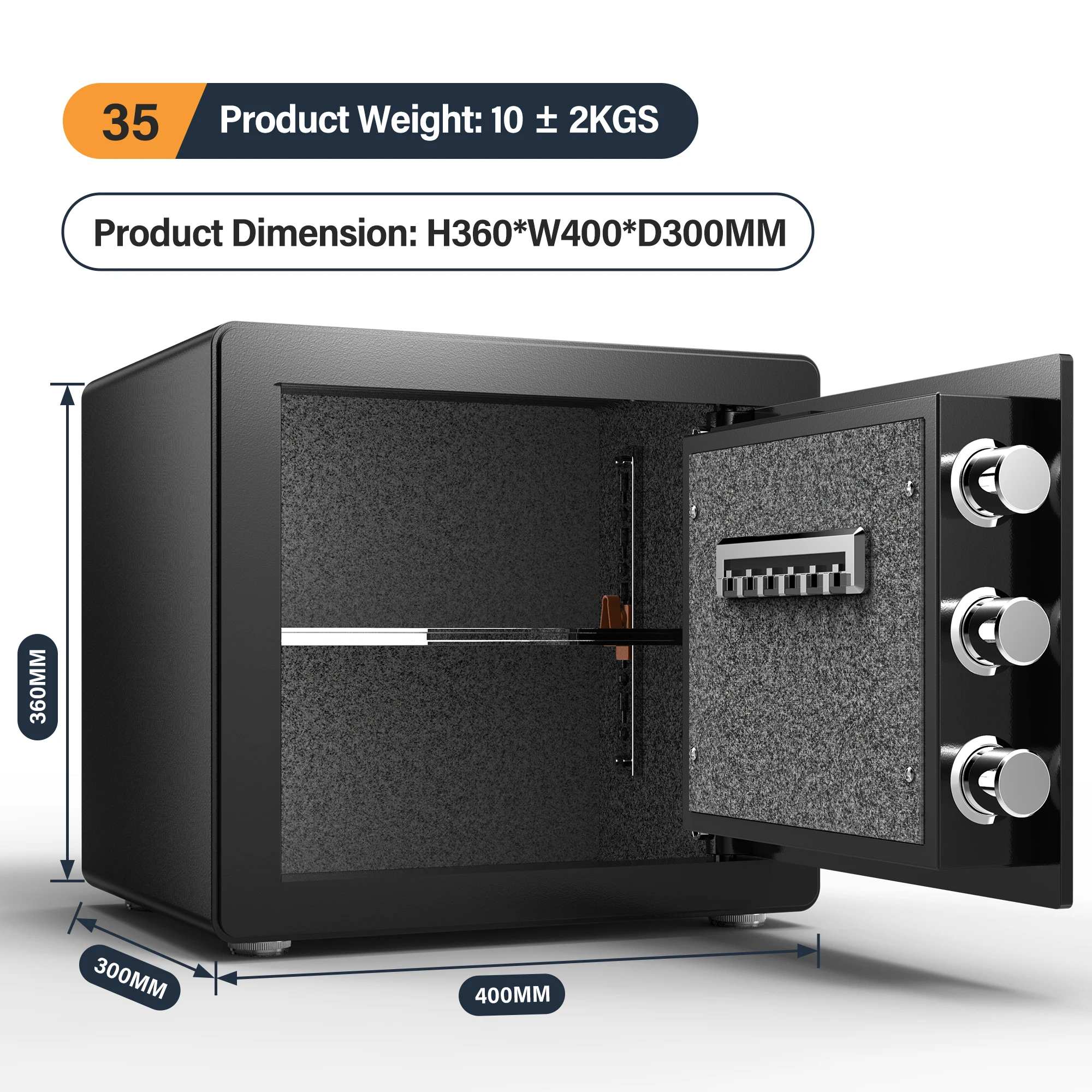 High Quality High Concealed Fingerprint Middle Office Safe Box Security ...