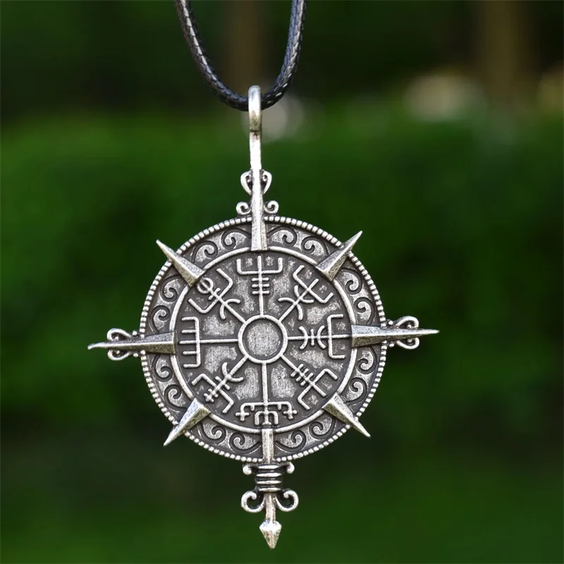 Viking Odin Symbol Necklace - Vegvisir Compass Protection