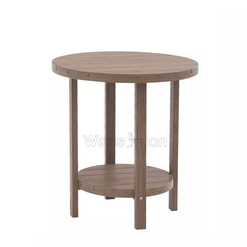 Outdoor Adirondack Chairside Table With Storage Shelf Weather Resistant ...