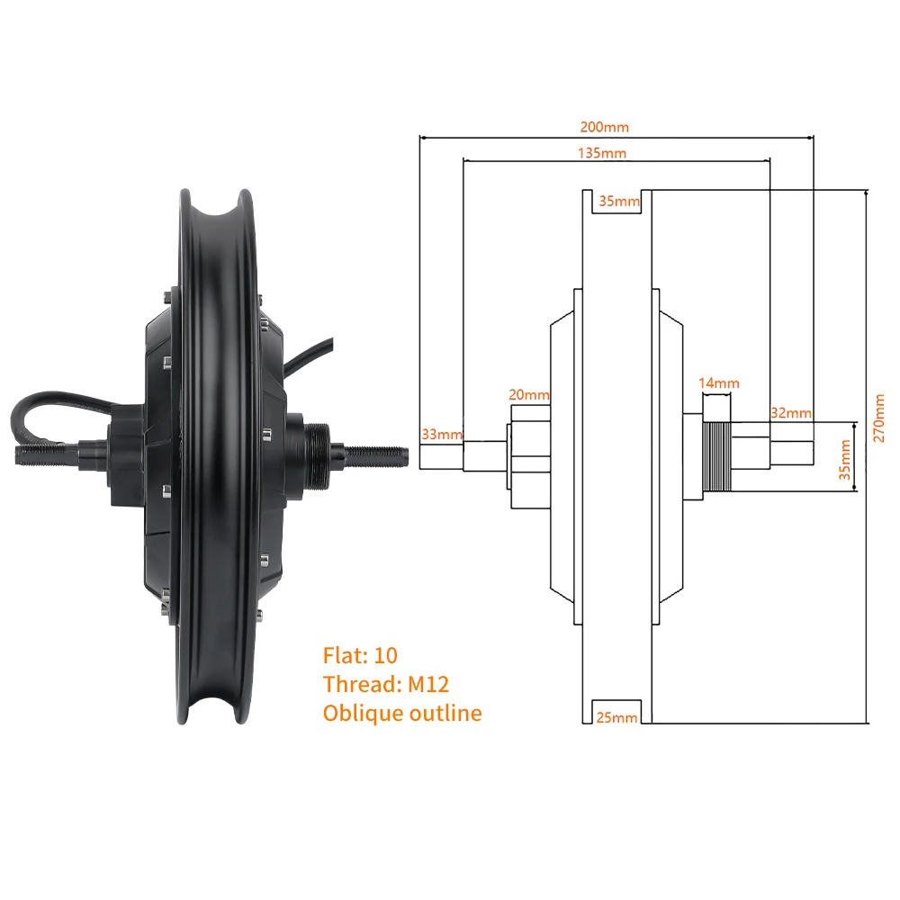 14 Inch Electric Bicycle Stronger Hub Motor 36v 72v 2000w 3000w 120km/h ...