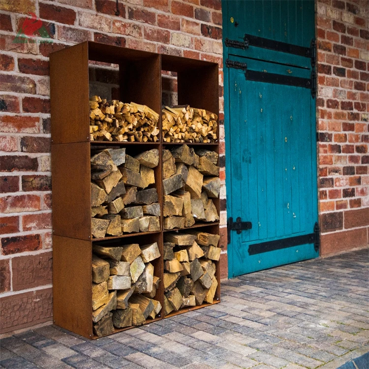 Corten Steel Firewood Storage Rack - Durable & Stylish