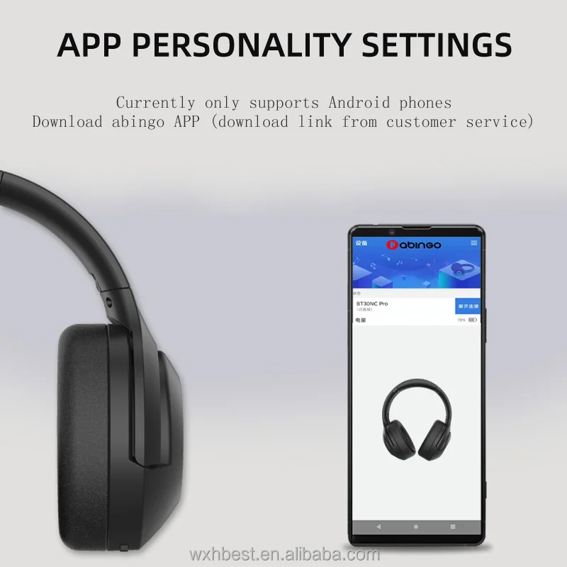 Dual Hi Fi Stereo Sound App Setting Low Latency 2.4G ANC Headset