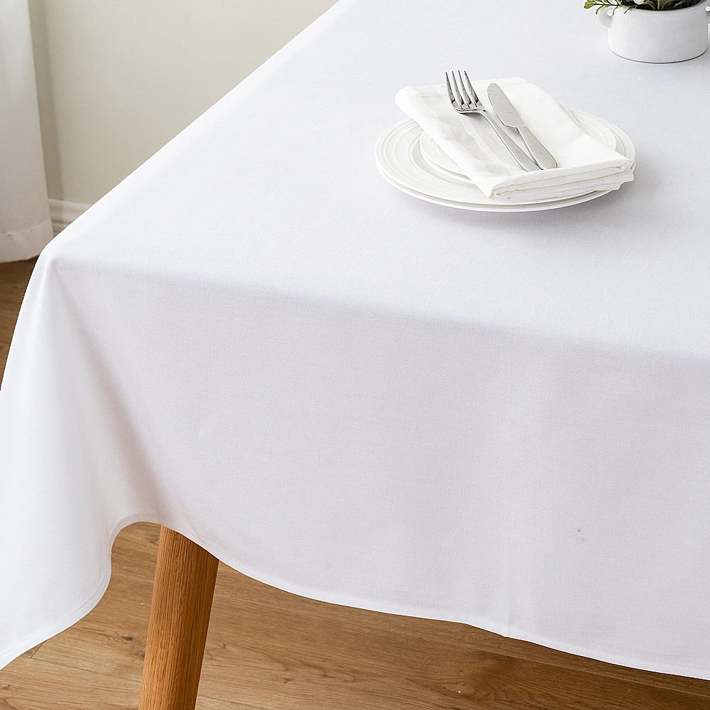White Tablecloth Super Soft Extra Damask Heavy Weight Tablecloth For ...