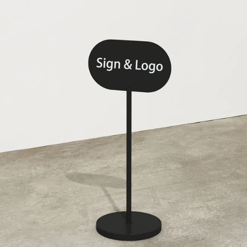 Floor Stand Sidewalk Signs Holder Metal Display Sign Stand Oval Shape ...