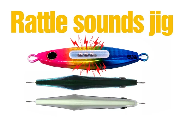 OEM Jigging Lure Rattle Sound Speed Jig 20g 30g 40g 60g 80g Luminous ...
