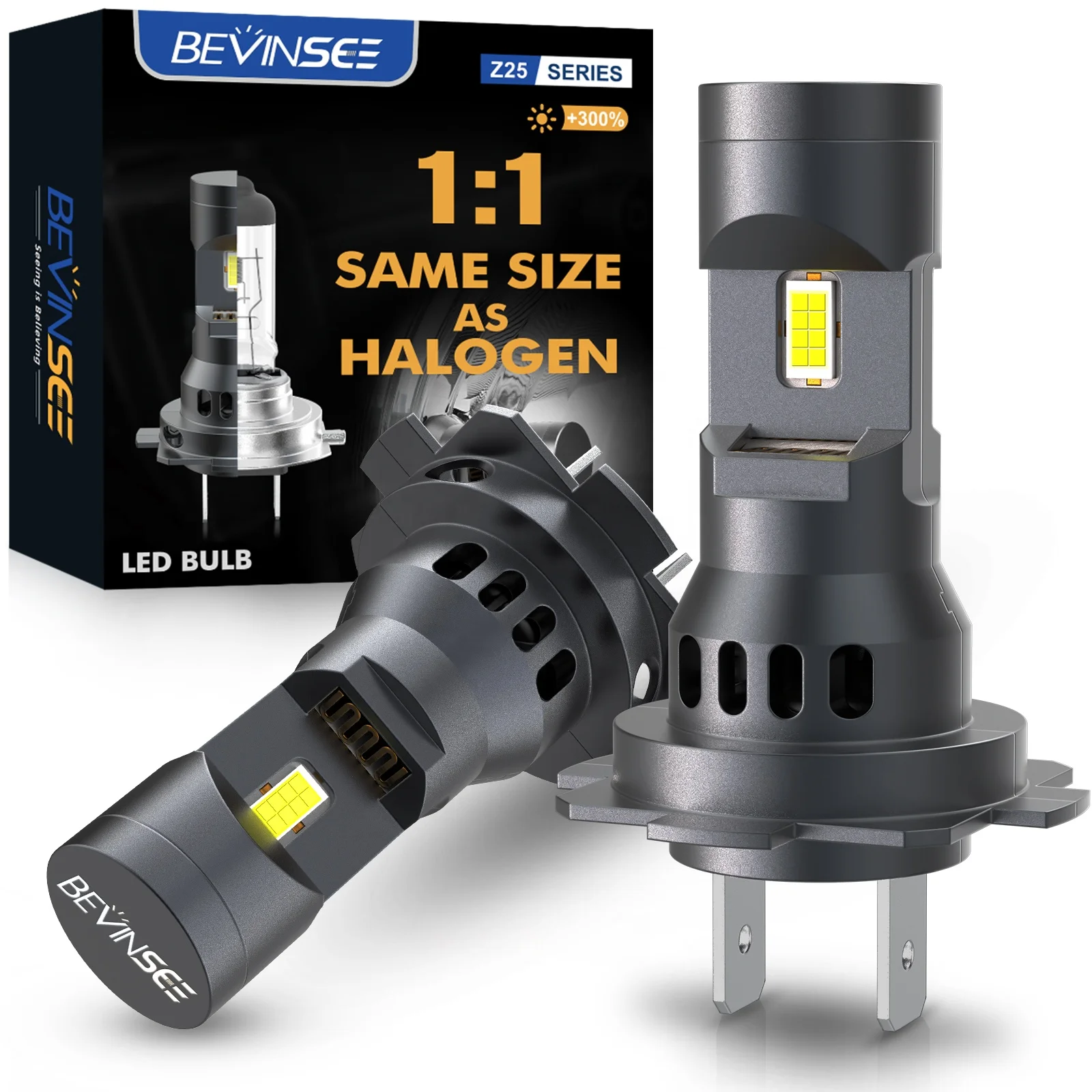 Bevinsee H7 Single Beam Cold White Light 10000lm Replacement Led ...