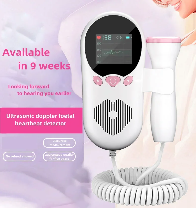 Ultrasonic Fetal Monitor Doppler Fetal Portatil Baby Heart Rate Monitor ...