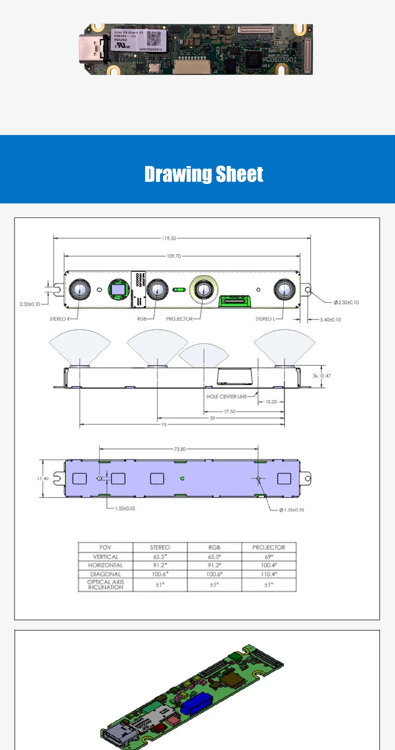 Intel Realsense Camera D450 - Depth Camera for AI