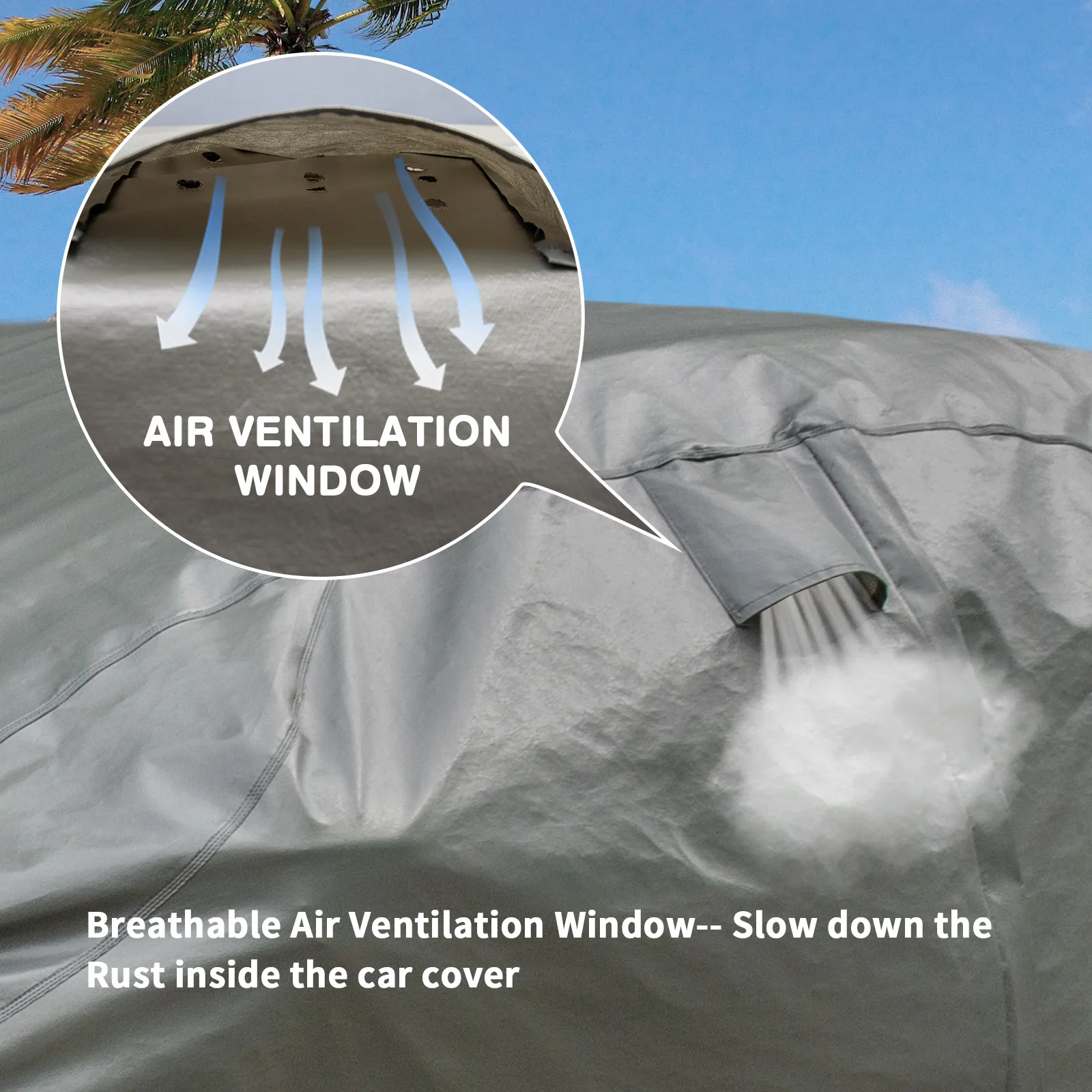 Easepal 100% Waterproof Car Cover Air Ventilation UV Protection ...