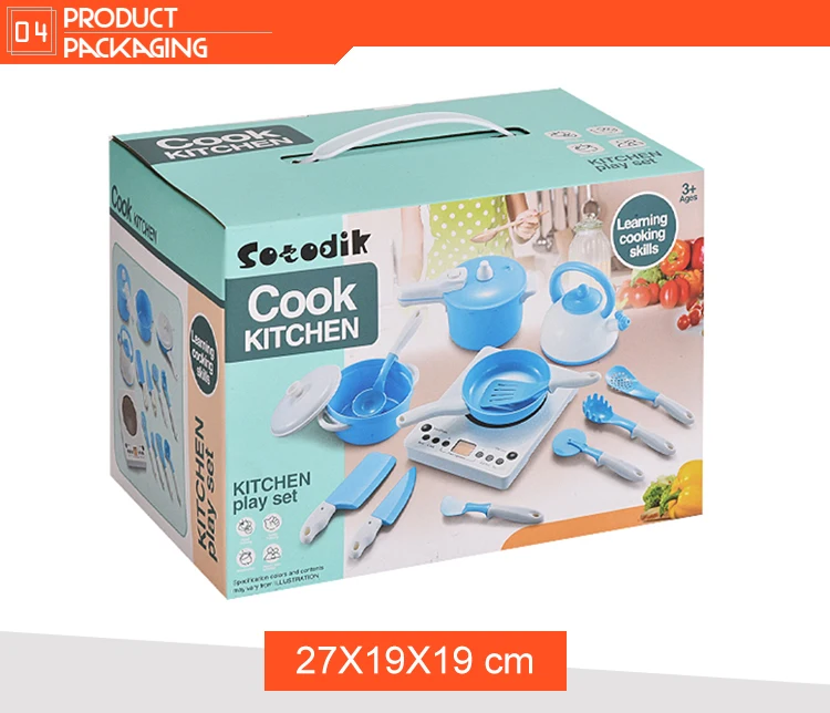 Portable Cooking Toys Modern Kitchen Play Set For Kids To Cook Food ...