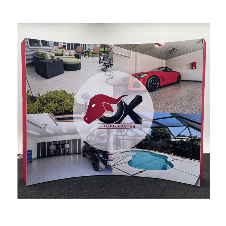Custom Graphic 10x8 Portable Folding Curved Tension Fabric Popup Trade ...