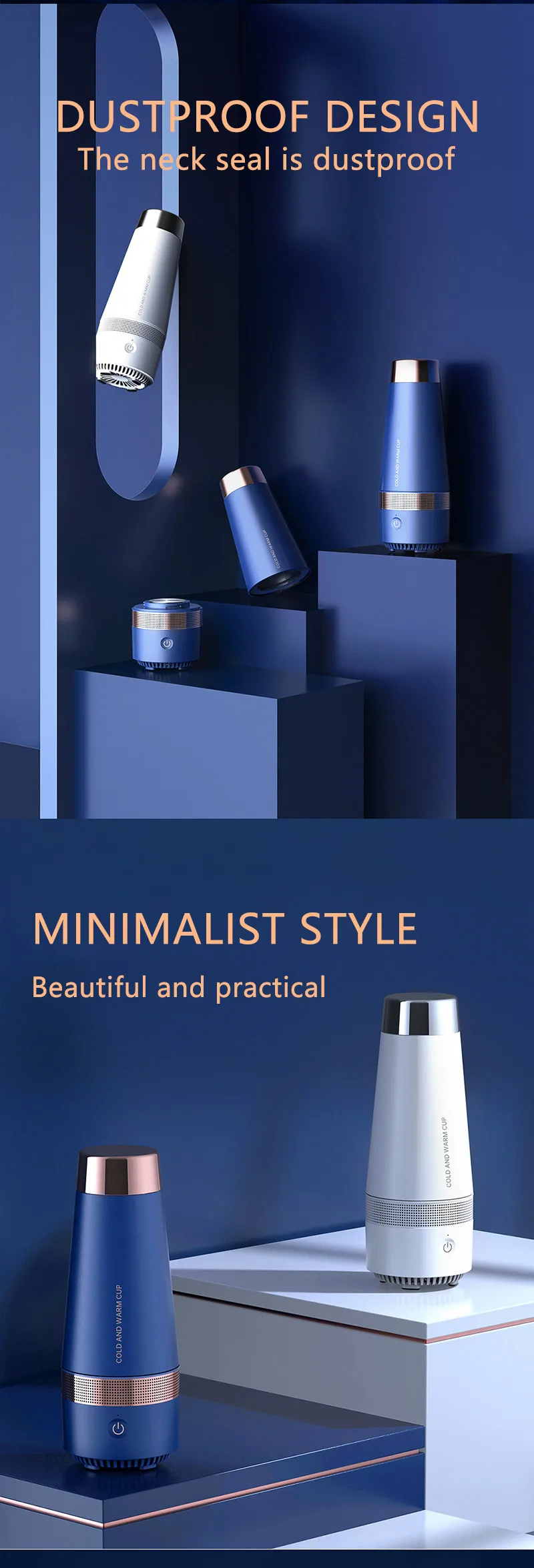 Portable Smart Usb Charging Quick Cooling Cup Car Heating Cup Travel ...