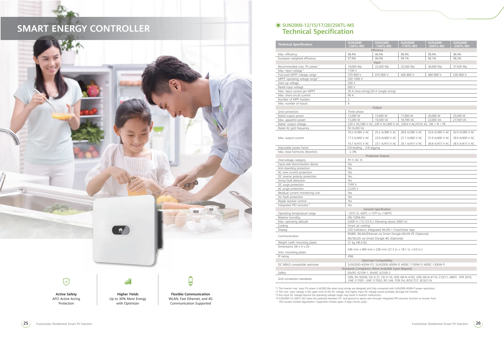 Huawei Hybrid Solar Inverter Sun2000-12/15/17/20/25ktl-m5 Dc/ac ...