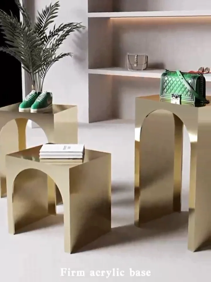 Luxury Boutique Gold Display Stand Stainless Steel Fittings And ...