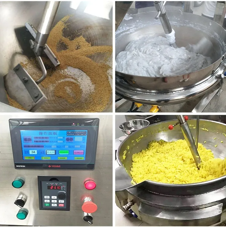 Industrial Gas Maize Flour Jam Porridge Tomato Paste Cooking Pot With ...