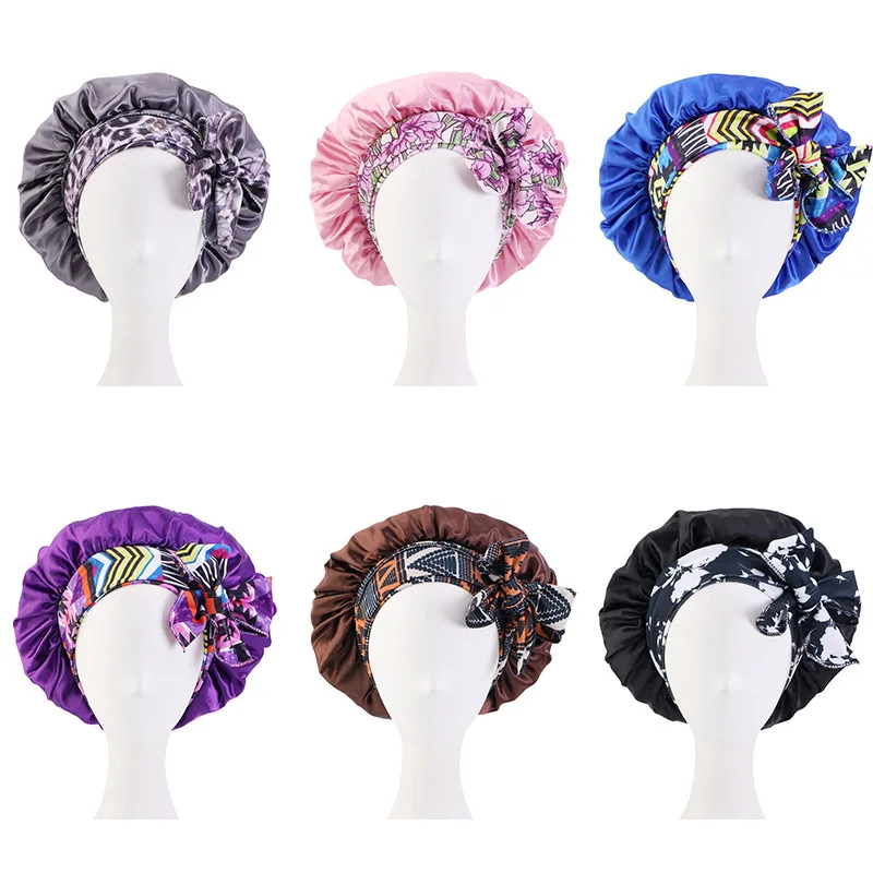 Fashion Ethnic Print Long Streamer Wide Brimmed Nightcap Bow Tie ...