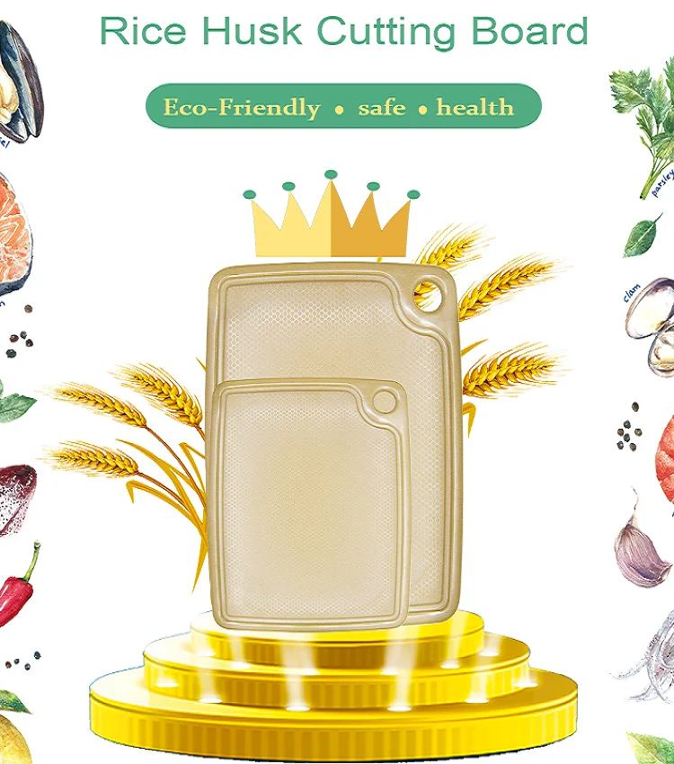 Rice Husk Cutting Boards Bpa Free Reversible Chopping Board With Custom ...