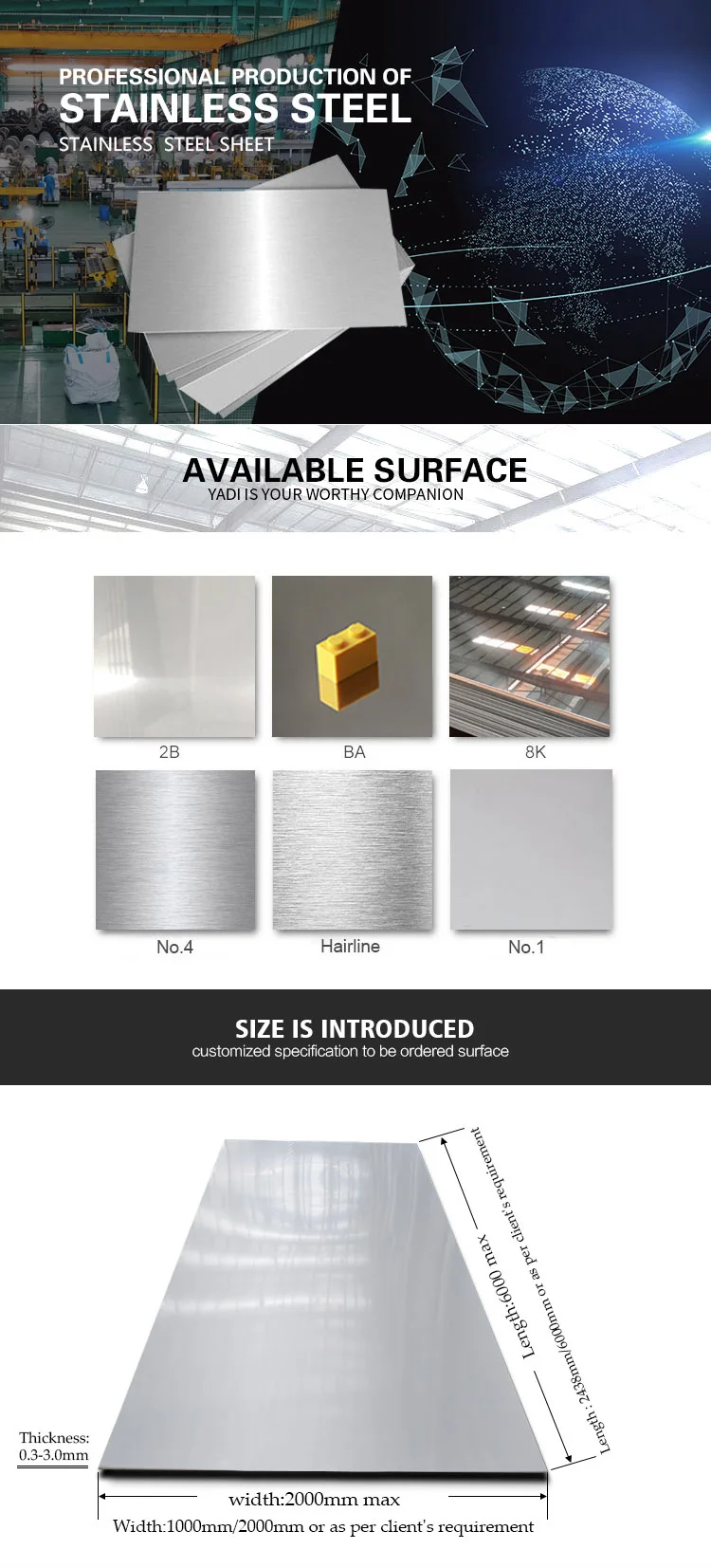 Ss201 Ss202 Ss301 Ss302 Ss303 Ss303se Ss304 Ss304l Embossed Anti-corrosion Plate Stainless Steel ...