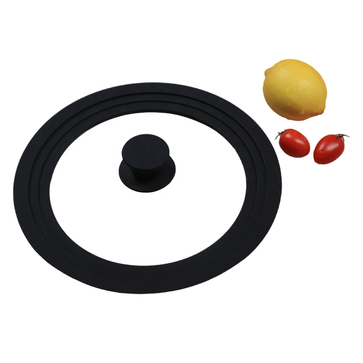 Universal Silicone Rim Glass Lid 22/24/26 Cm Multi-size Pot Pan Frying ...