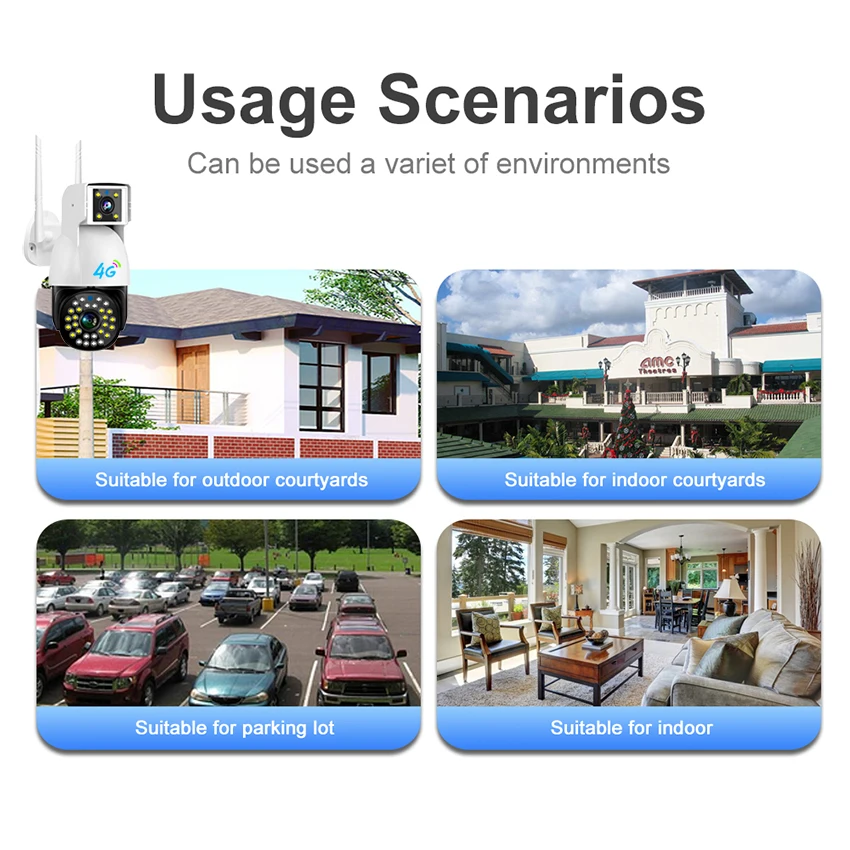 V380 Dual Lens Network Camera - 4MP Outdoor Security CCTV