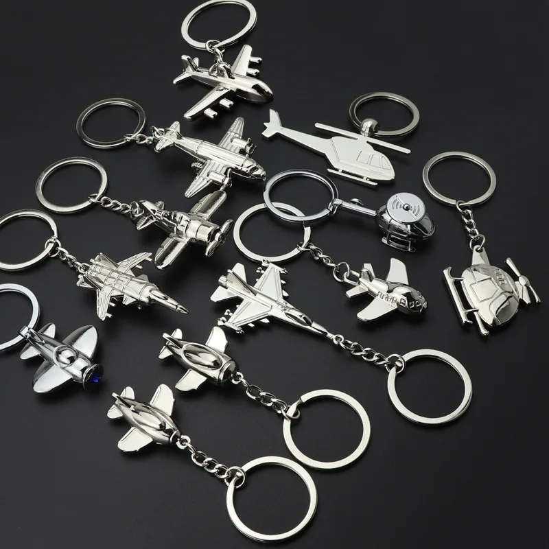 Laser Engraved Airliners Fighter Plane Keyring - 3D Metal