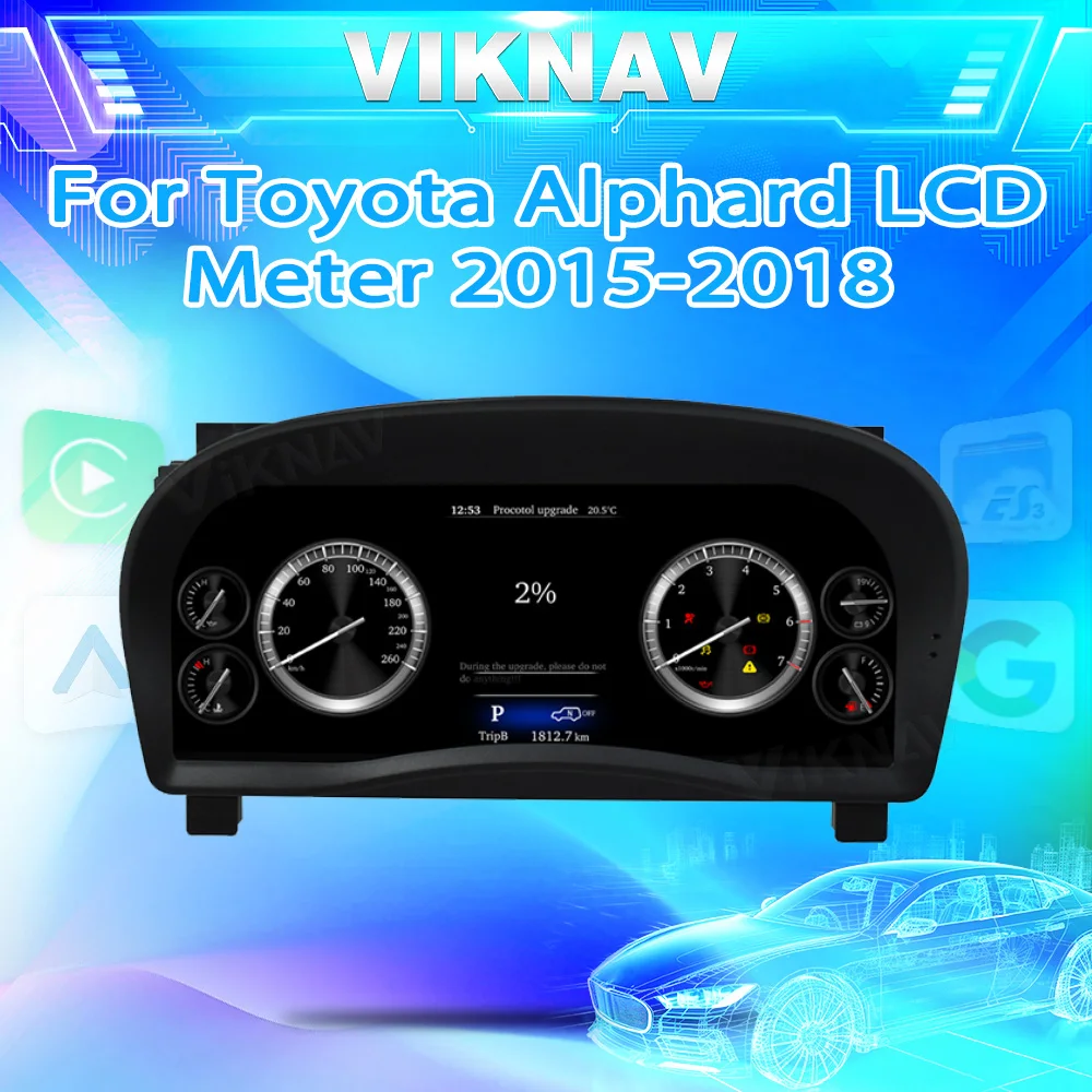 Car Digital Cluster for Toyota Alphard 2015-2018 Dashboard Speedometer ...