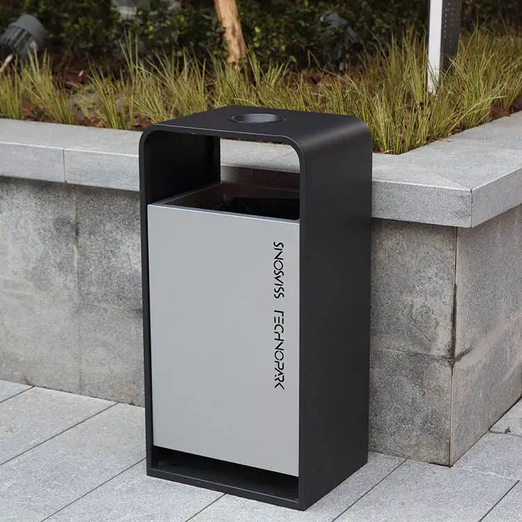 Factory Mall Public Metallic Dustbin Outside Park Garden Rectangular ...