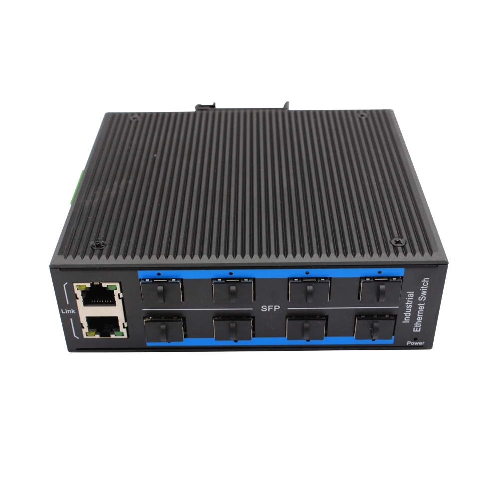 Din 레일 Dc24v 산업용 Sfp 이더넷 스위치 8*1.25g Sfp를 2*1000m Rj45 포트 기가비트 Sfp Utp ...