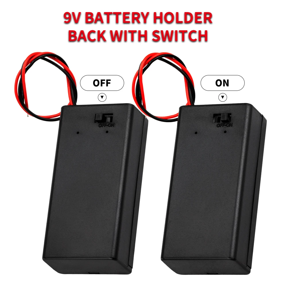 Plastic 9 Volt Battery Box Heavy Duty Guitar 9v Battery Holder With ...