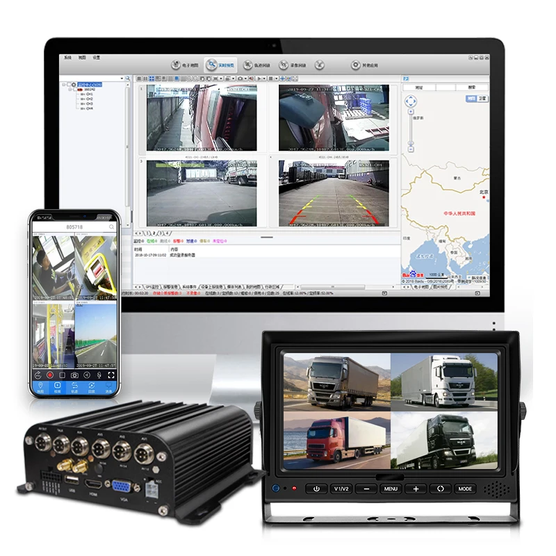 Mobile DVR 128GB Vehicle MDVR CCTV Video Recorder Kit