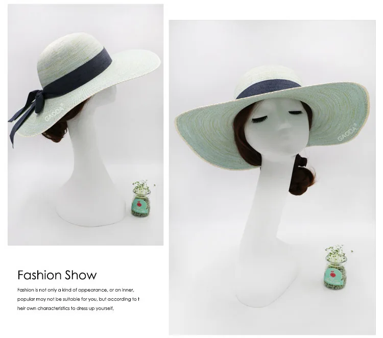 Ds Wholesale Elegant Dyed Wide Brim Ladies Accessories Beach Paper Hats ...