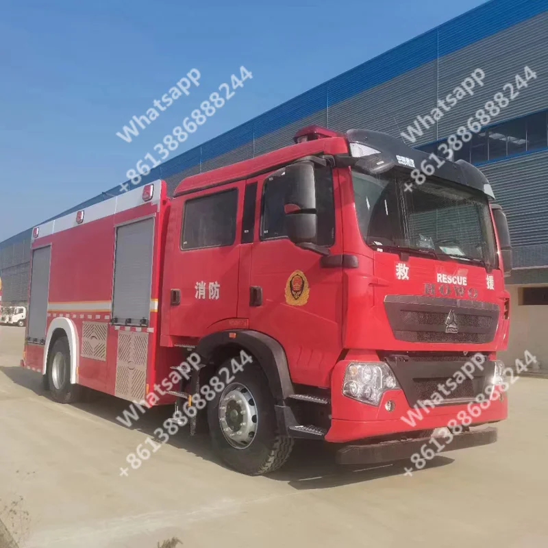 Sinotruk Howo 4X2 Double Row 8000 Liters Water Fire Truck Fire Engine ...