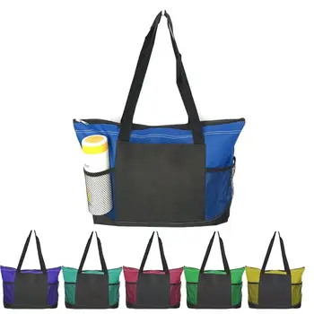 Multicolour Zipper Office School Bag Heavy Duty Mesh Pockets 600d ...