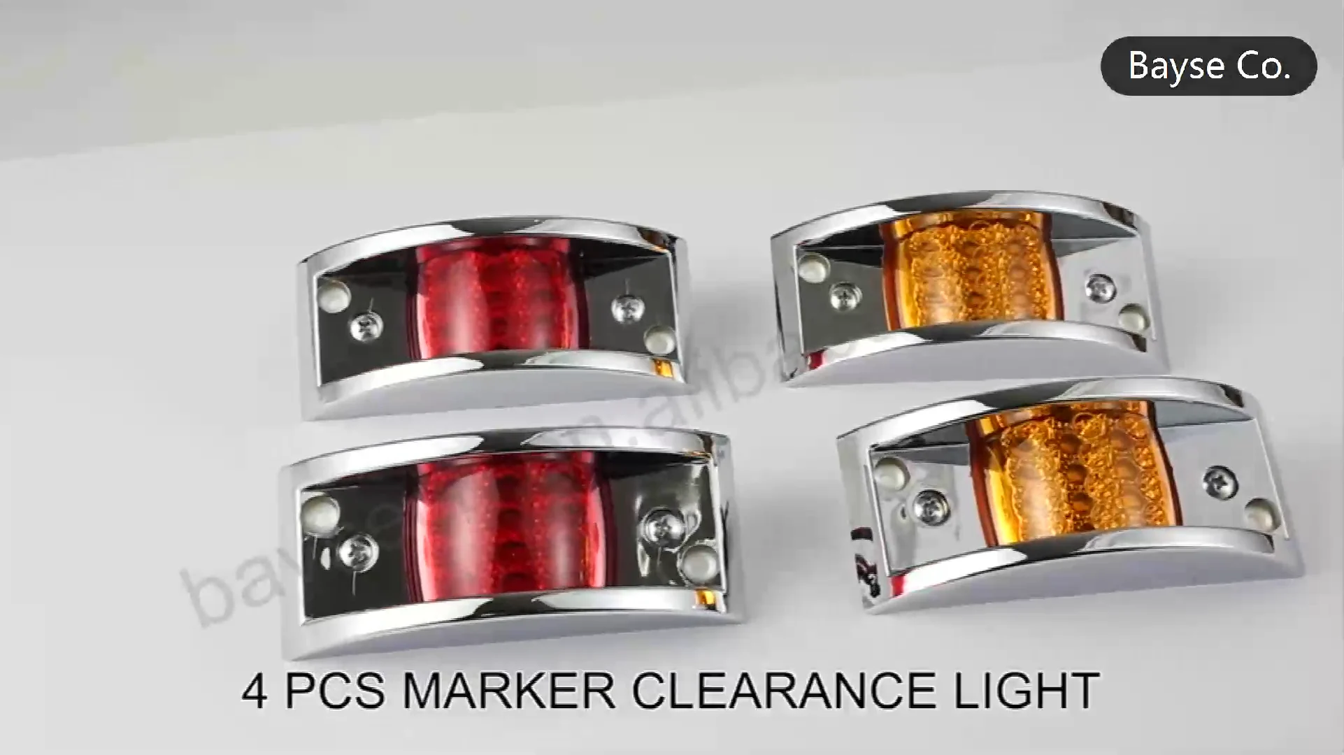 Hst-20121 5''sealed Marker Clearance Light Chrome Plastic Armored 12 ...