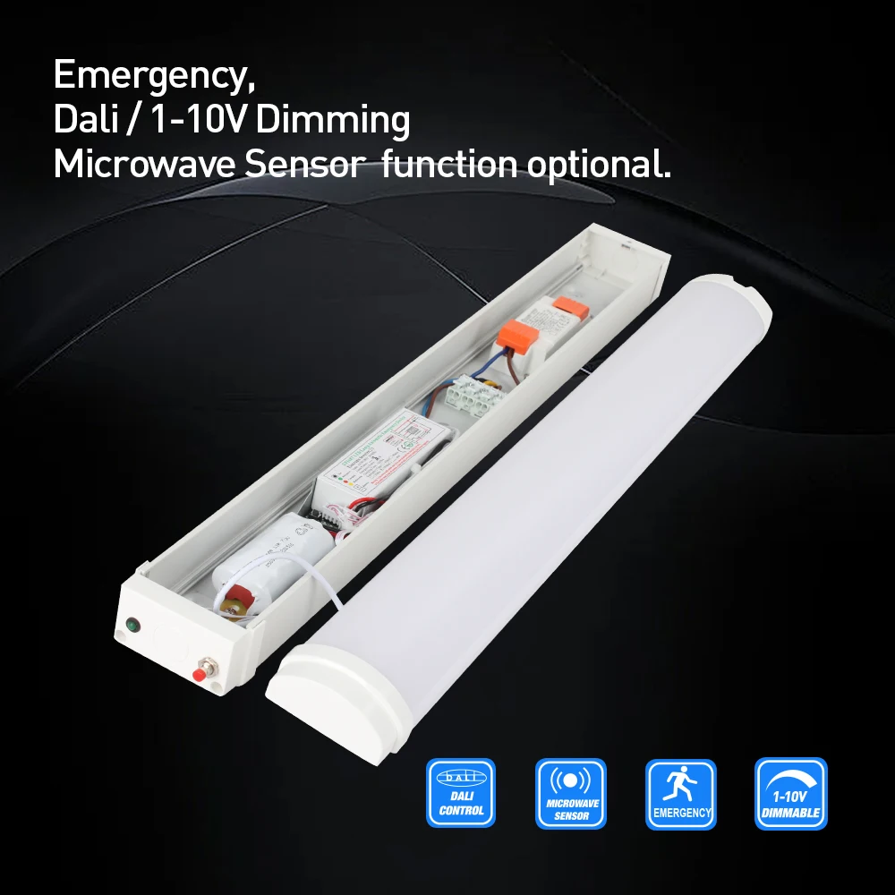 Customized Led Batten Lamp Ceiling Light With Emergency Dimming Sensor ...