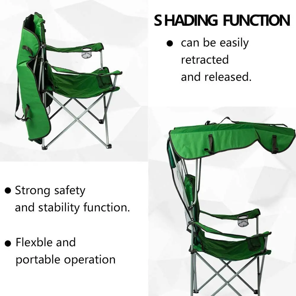 Outdoor Portable Canopy Sunscreen Chair Sun Shade Fishing Chair Durable ...
